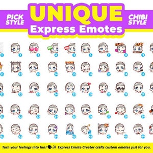 Custom Vtuber Emotes | Chibi and Cute | Elevate Your Twitch & Kick ...