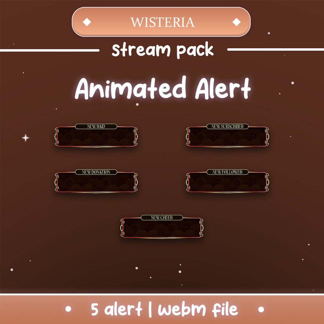 Animated Stream Overlay Pack Wisteria Beautiful Floral Overlays for ...