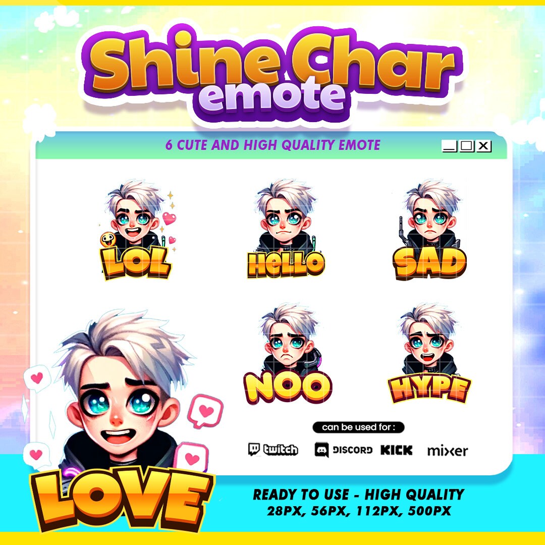 Twitch Emote Cyberpunk Boy Realistic Pack With Futuristic and Dynamic ...