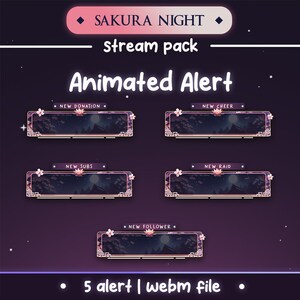 Animated Stream Overlay Pack Sakura Night for Make Your Streams Stand ...