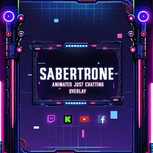 Animated Just Chatting Sabertrone Screen Overlay Pack: Futuristic ...