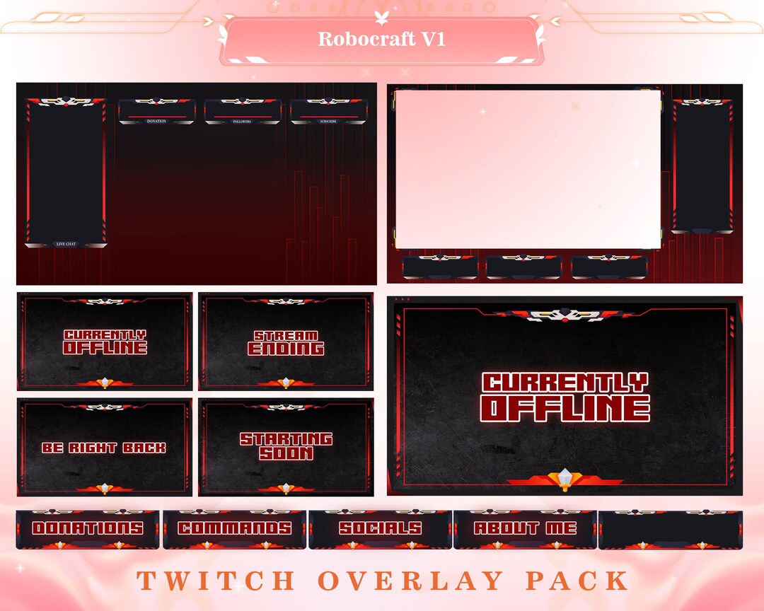 Robocraft V1 Twitch Stream Overlay Pack: Animated Cyberpunk Graphics - Etsy