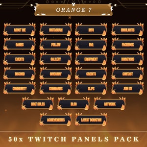 Orange Blaze Twitch Panels: Stream Overlay Graphics - Etsy