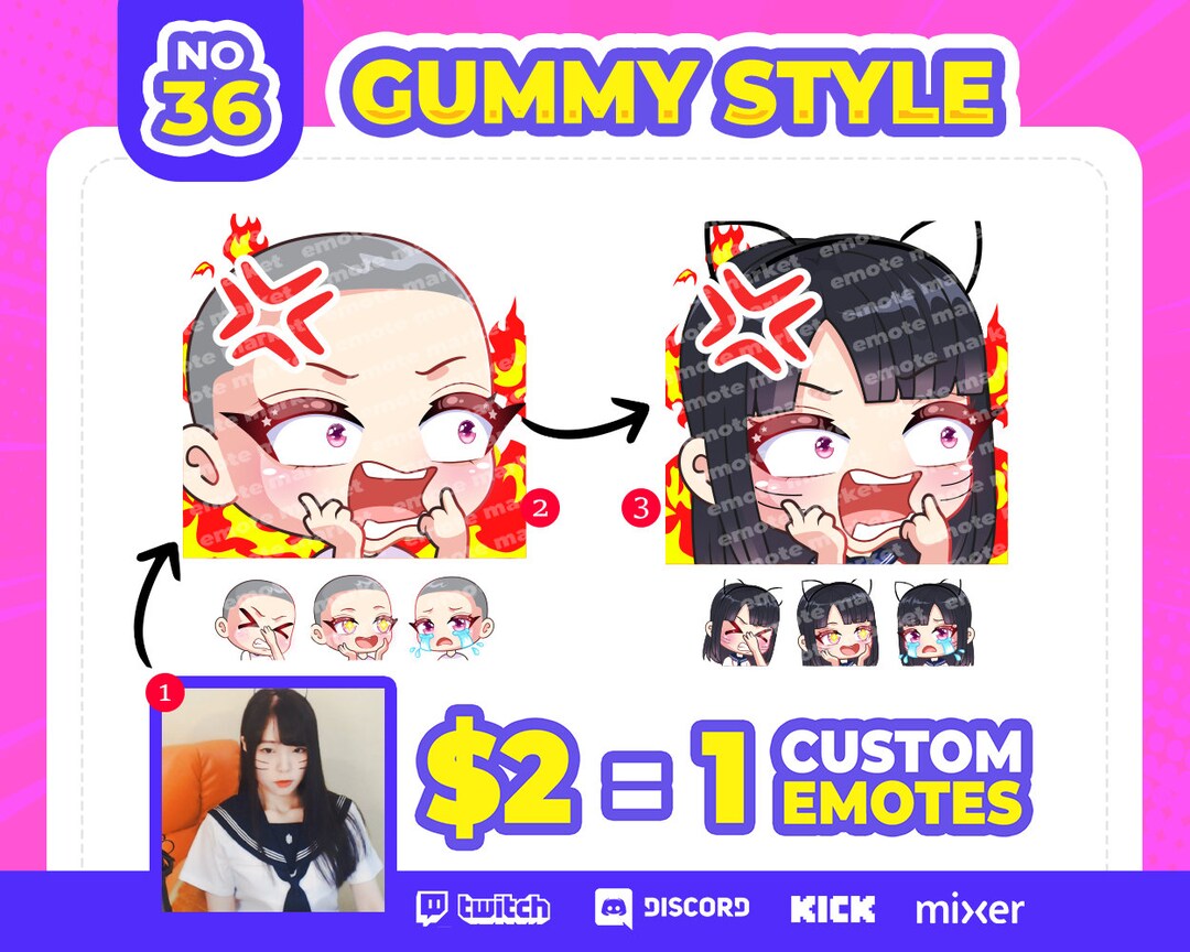 Personalized Emotes Art | Kick and Twitch Cute Emote Specialist ...