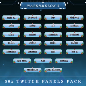 Watermelon Twitch Panels: Stream Overlay Graphics (50+ PNG) - Etsy