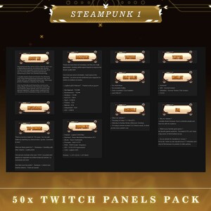 Steampunk Twitch Panels: Vintage Stream Overlay Graphics - Etsy