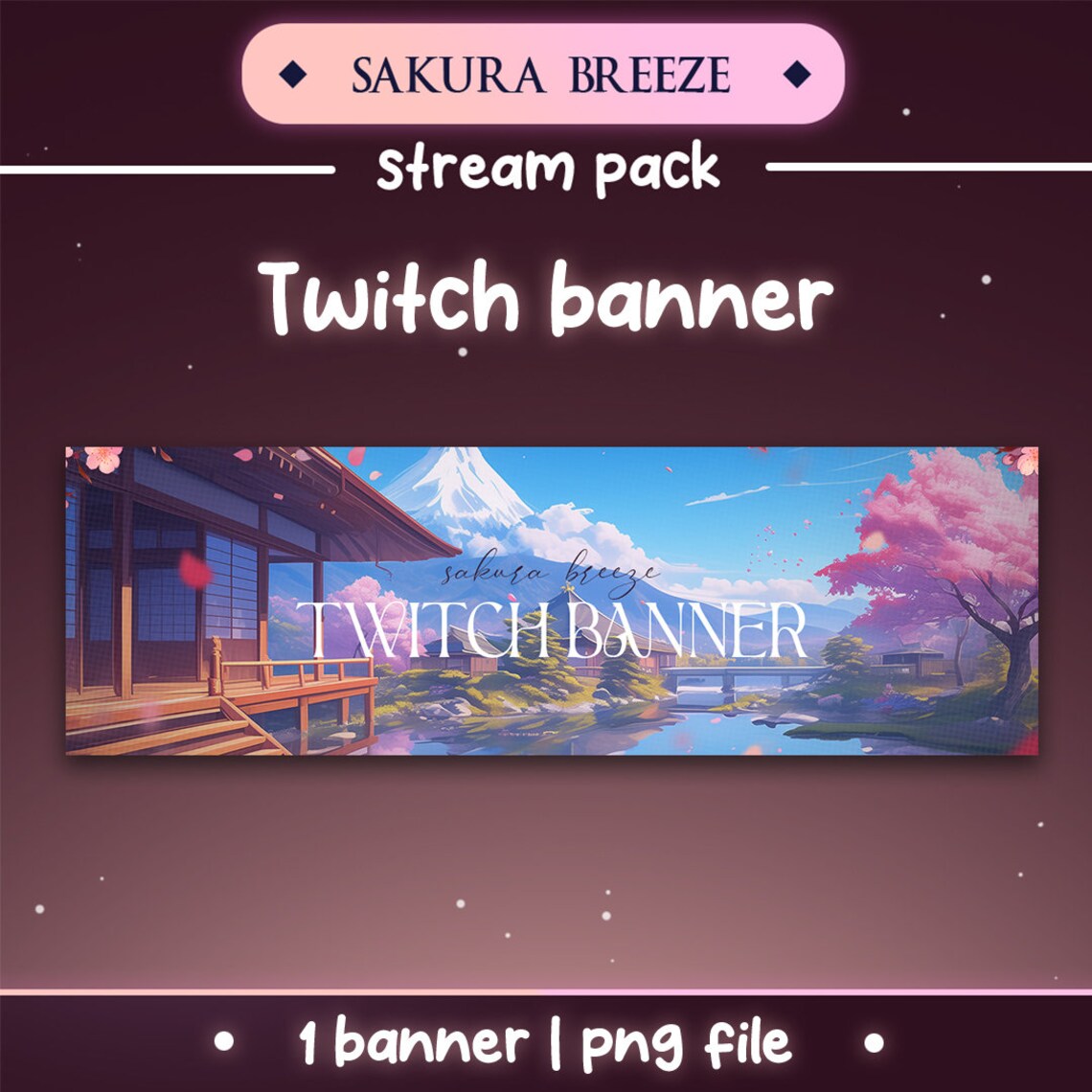 Sakura Breeze Animated Stream Overlay Pack: Twitch, Youtube, Kick ...