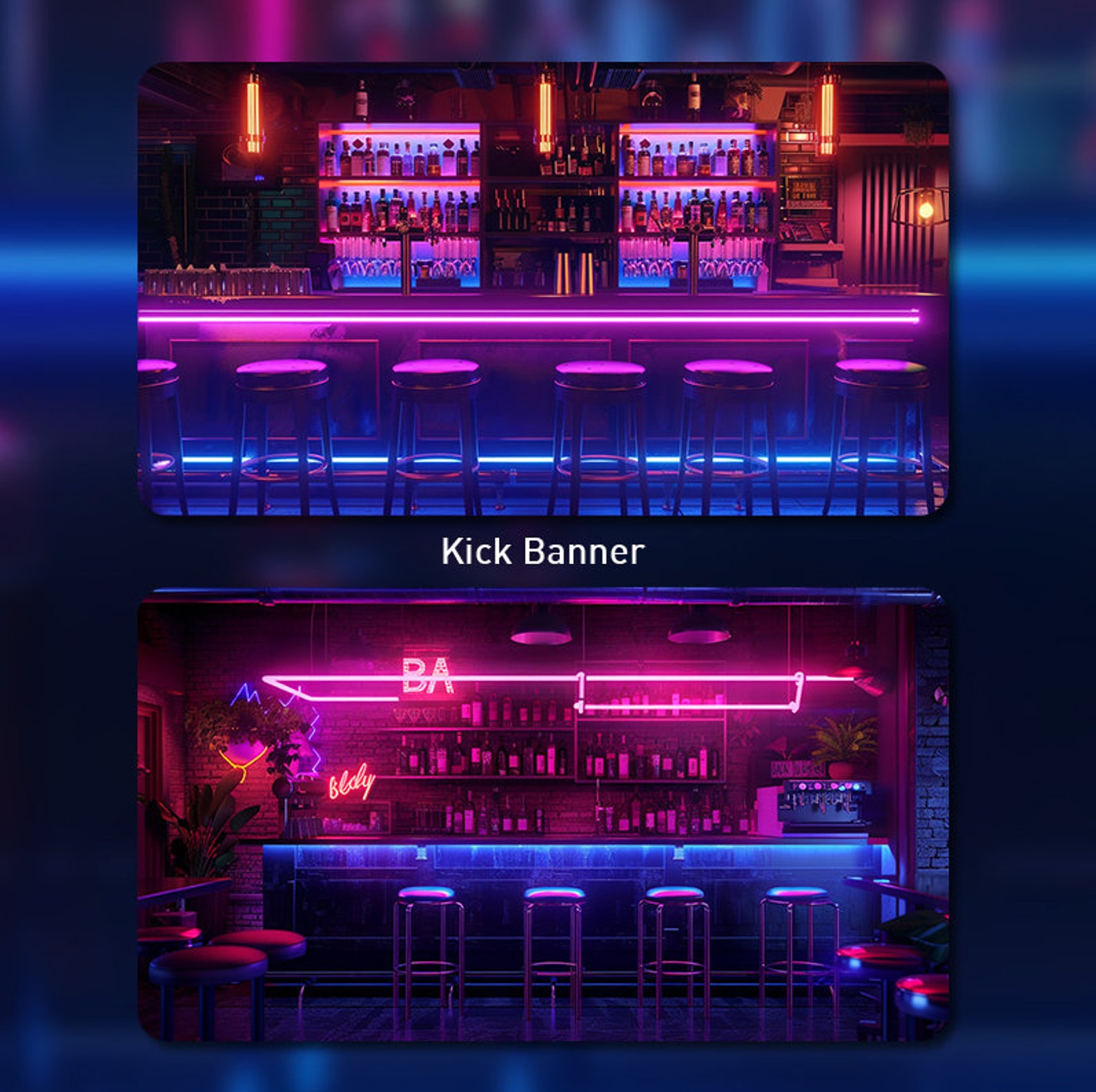Neon Nights - Striking Banner Pack for Standout Online Visuals - Etsy