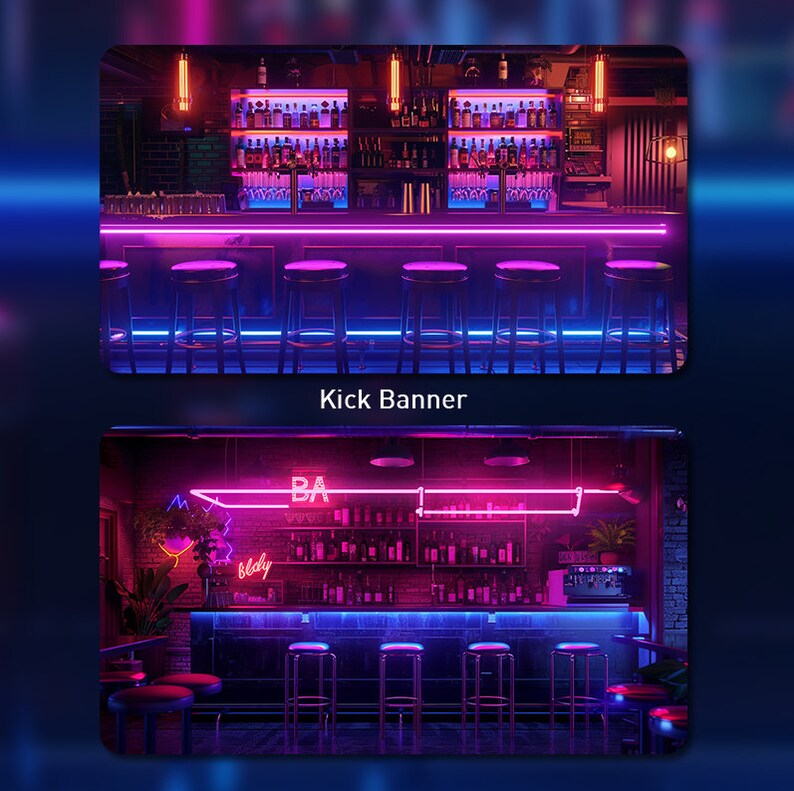 Neon Nights - Striking Banner Pack for Standout Online Visuals - Etsy