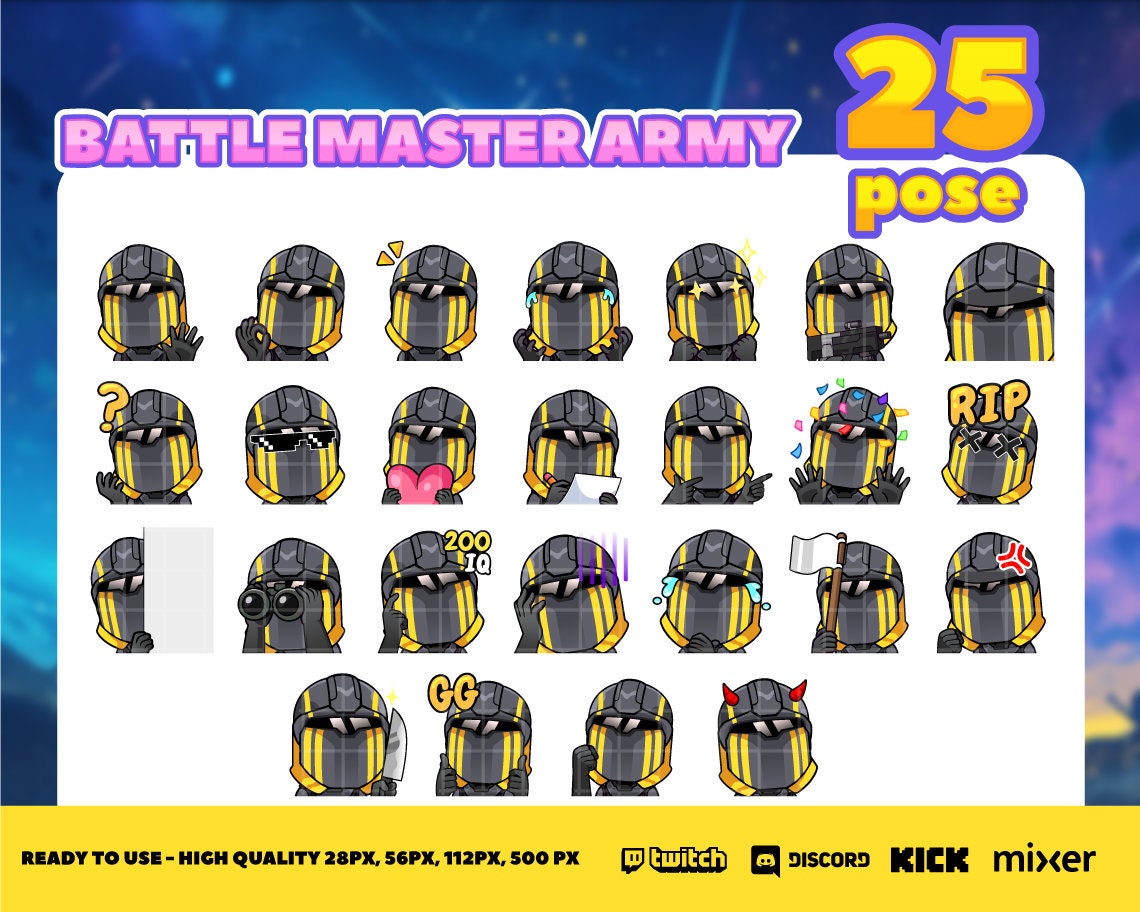 Twitch Emote Pack Helldivers 2 Battle Master Army for Command Your Chat ...