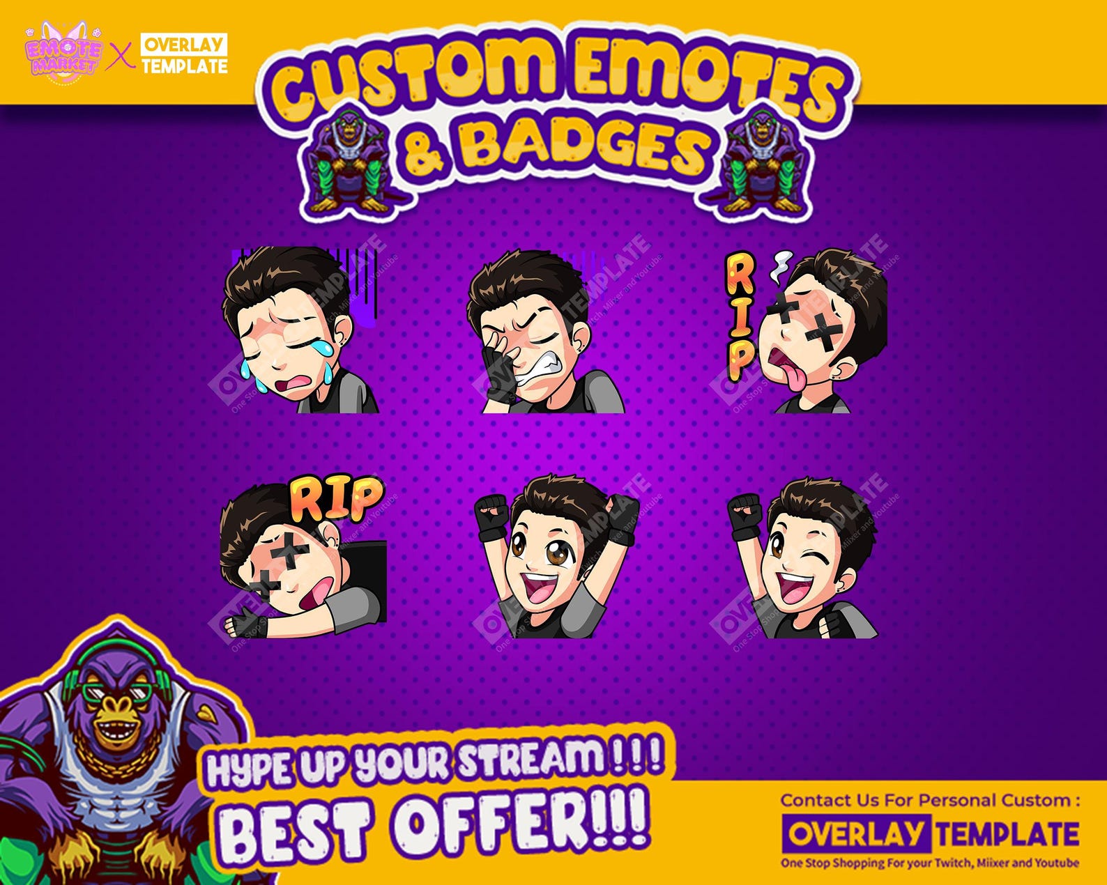 Twitch Emotes – Man RIP Emote for Lighthearted Farewell Reactions - Etsy