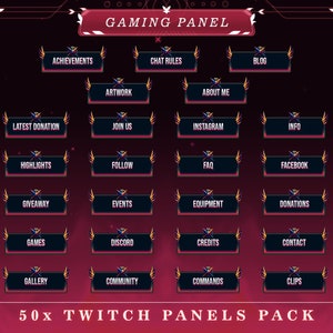 Gaming Twitch Panels | Stream Overlays | Gamer Theme Graphics | Overlay ...