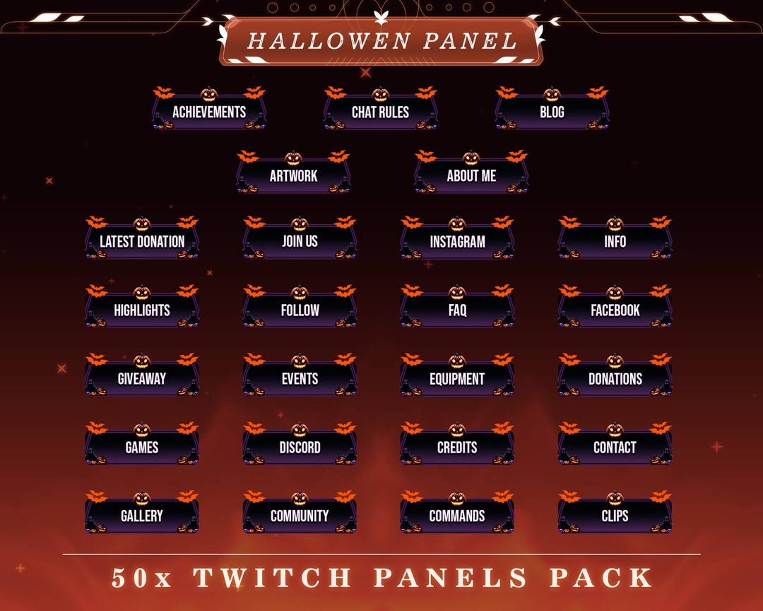 Halloween Twitch Panels: Spooky Stream Overlay Graphics (50+ PNG) - Etsy