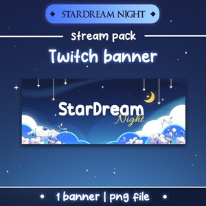 Animated Stream Overlay Pack Stardream Night Celestial-themed Graphics ...