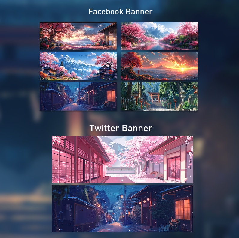 Banner Cute Anime Pack Charm for Enhance Your Stream - Etsy