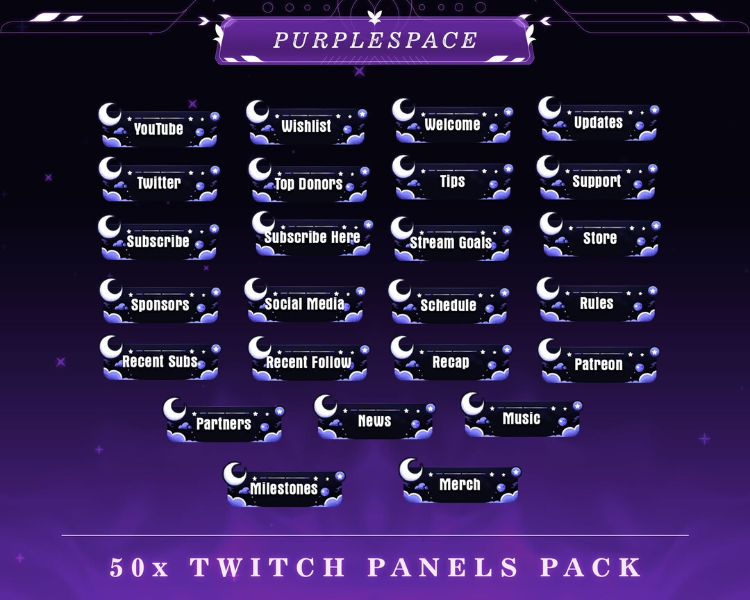 Nebula Twitch Panels | Stream Overlays | Space Theme Graphics | Overlay ...