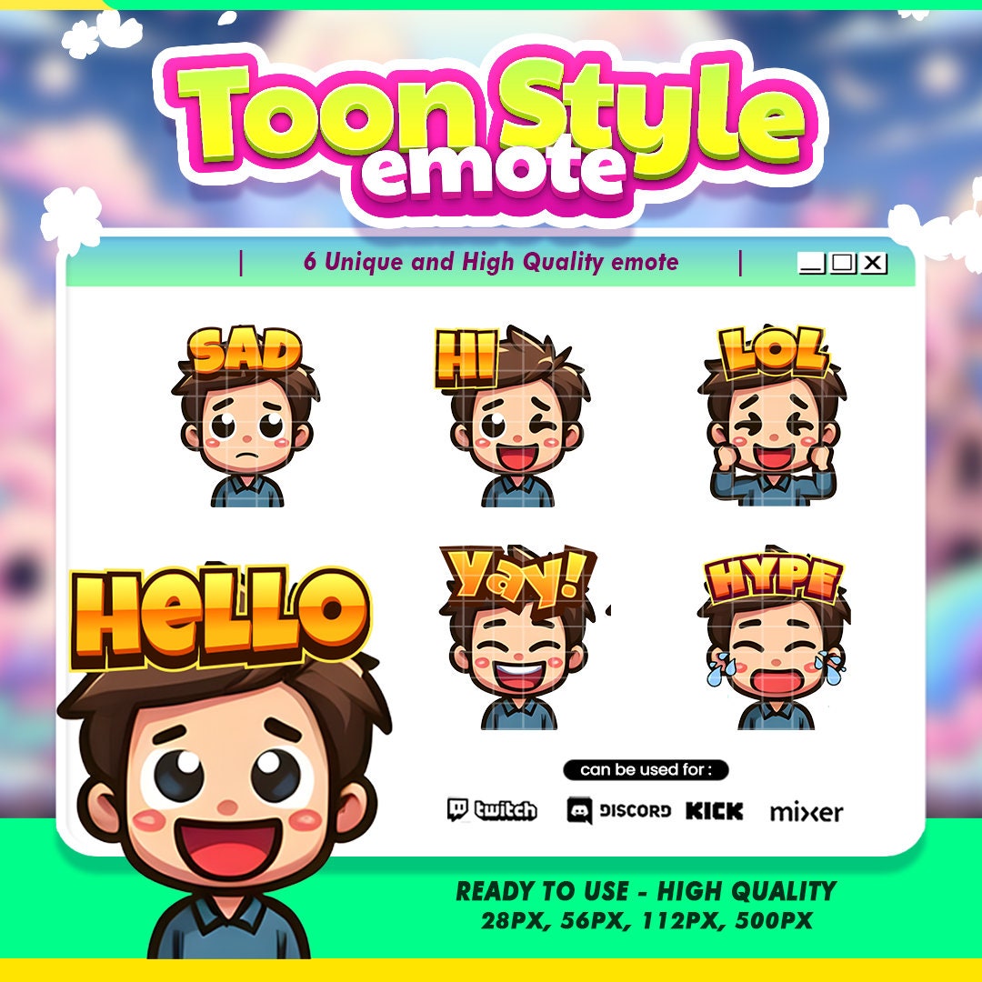 Twitch Emote Cartoon Children Cute for Engage Your Audience Streamers ...