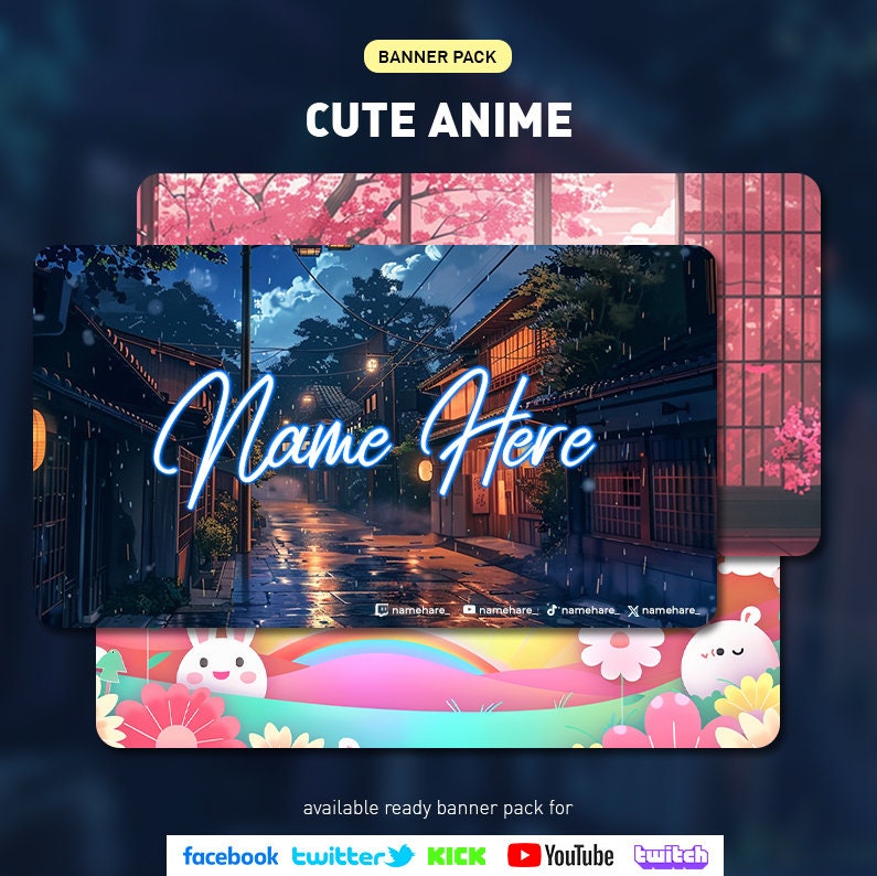 Makeover Your Sosial With Charming Cute Anime Banner Pack - Etsy