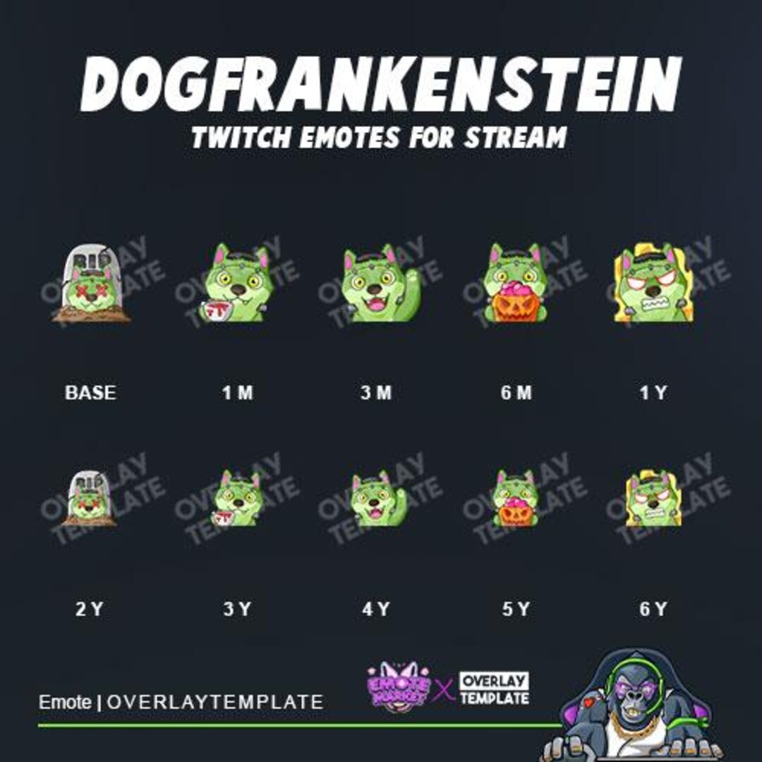 Twitch Emotes – Cute Dog Frankenstein Emote for Fun and Themed ...