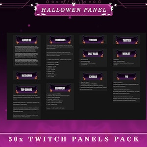 Halloween Twitch Panels: Spooky Stream Overlay Graphics (PNG) - Etsy