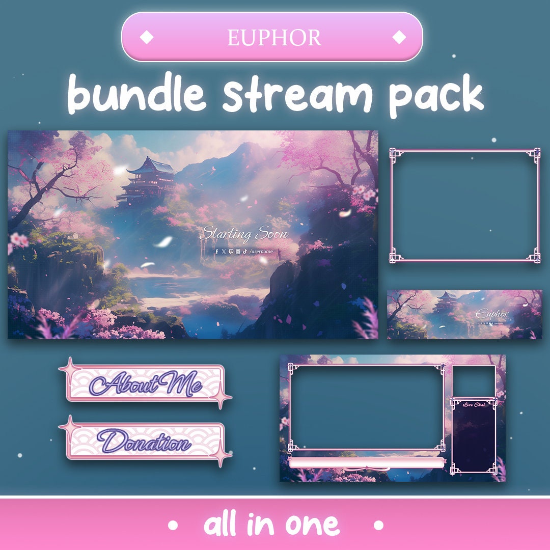 Animated Stream Overlay Pack Euphor Futuristic Overlays for Twitch and ...