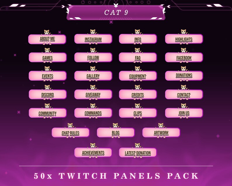 Pawsome Twitch Panels Stream Overlays Furry Friend Graphics Overlay ...