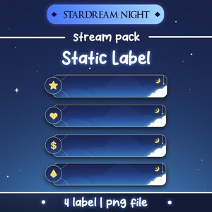 Animated Stream Overlay Pack Stardream Night Celestial-themed Graphics ...
