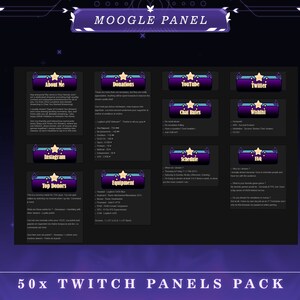 Moogle Twitch Panels | Stream Overlays | Cute Fantasy Theme Graphics ...