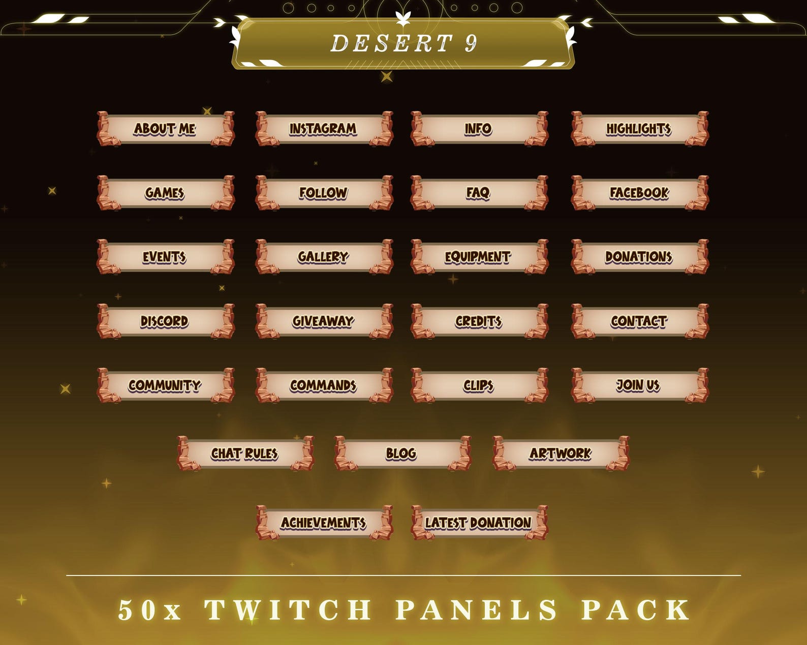 Desert Twitch Panels: Stream Overlay Kit (50+ PNG) - Etsy
