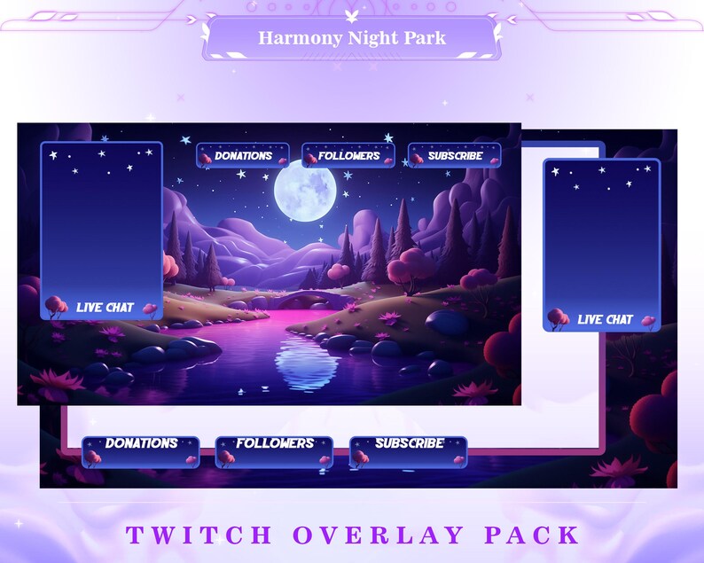 Night Brightness Twitch Overlay Pack: Animated Streaming Graphics - Etsy