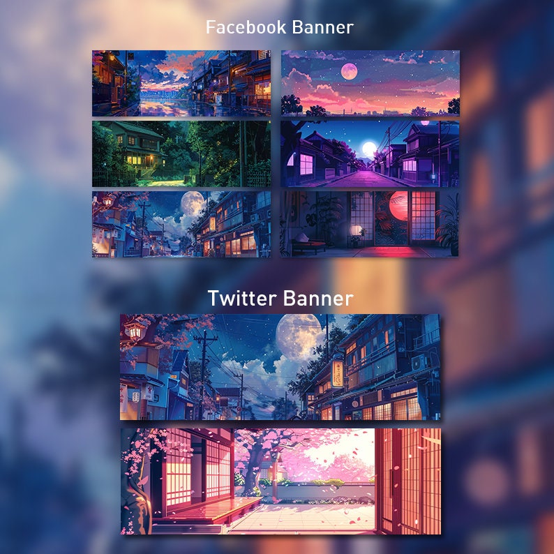 Banner Pack Anime-themed Kawaii Overload for Social Media & Streaming ...
