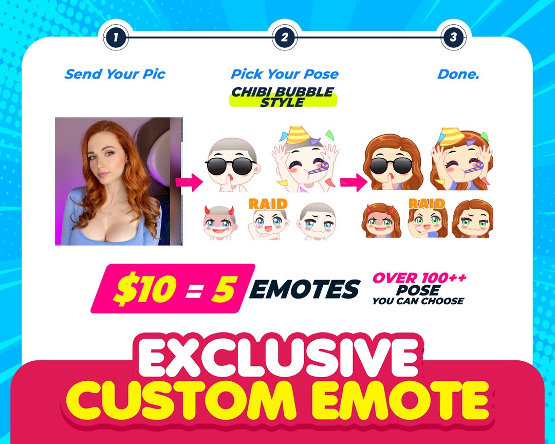 Elegant Chibi Twitch Emotes Personalized & Fun Emotes Upgrade Your ...