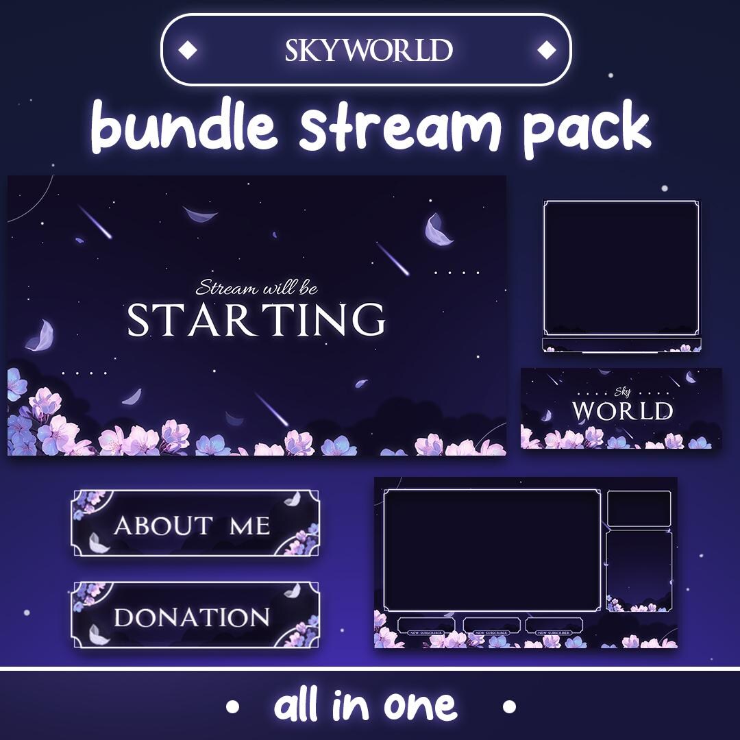 Animated Stream Overlay Pack Skyworld Immersive and High-quality ...