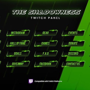 Animated Stream Overlay Pack: Shadowness Dark Theme - OBS, Twitch - Etsy
