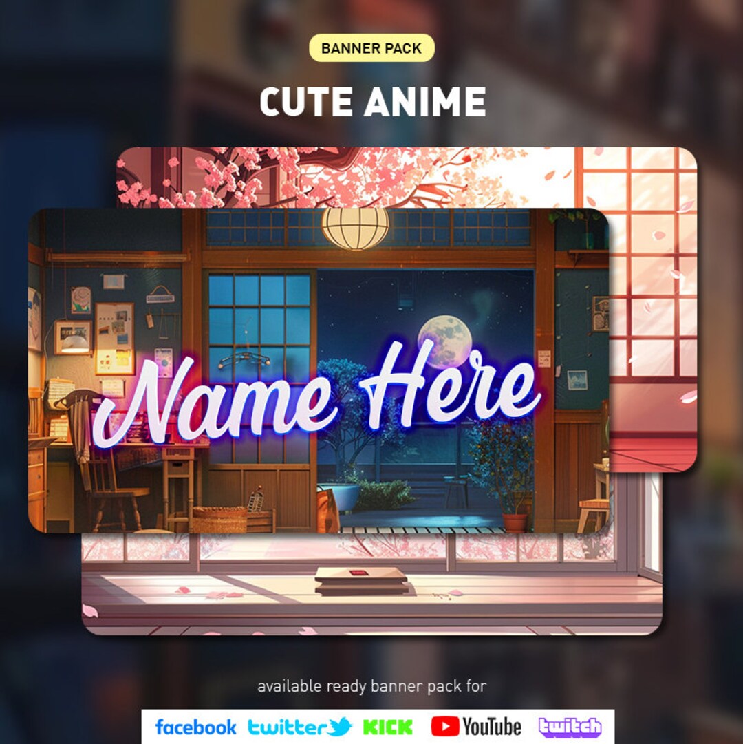 Anime Banner Pack Kawaii Expansion for Social Media & Streaming Glory ...