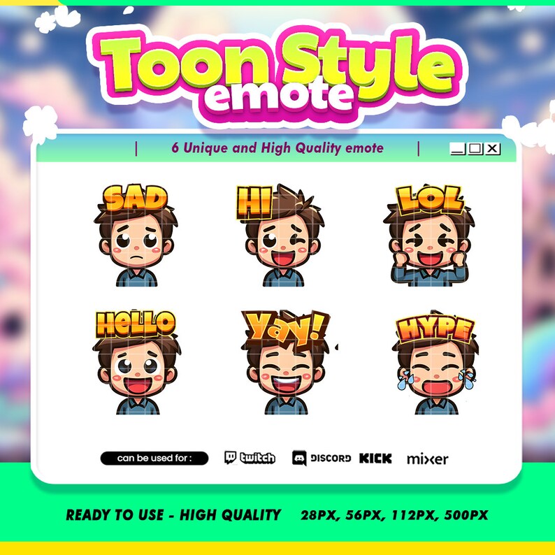 Twitch Emote Cartoon Children Cute for Engage Your Audience Streamers ...