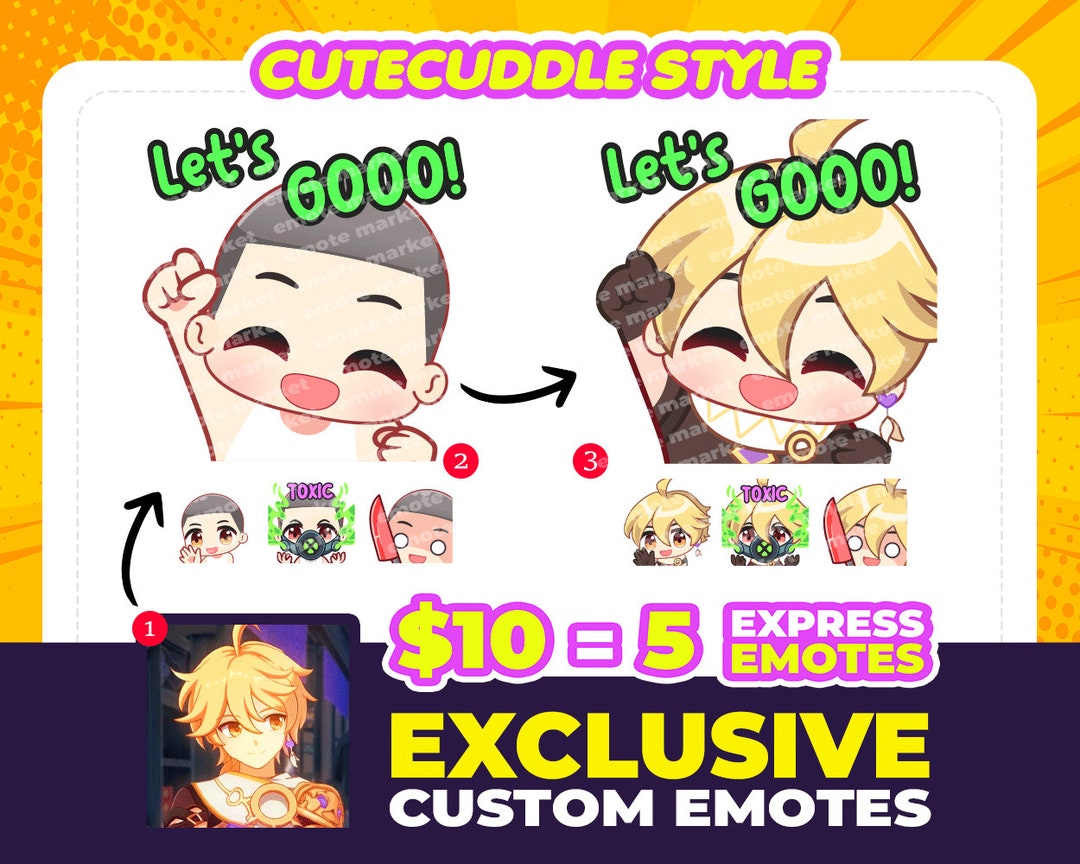 Cute Twitch Emote | Custom Vtuber Emote Designs | Unique & Whimsical ...