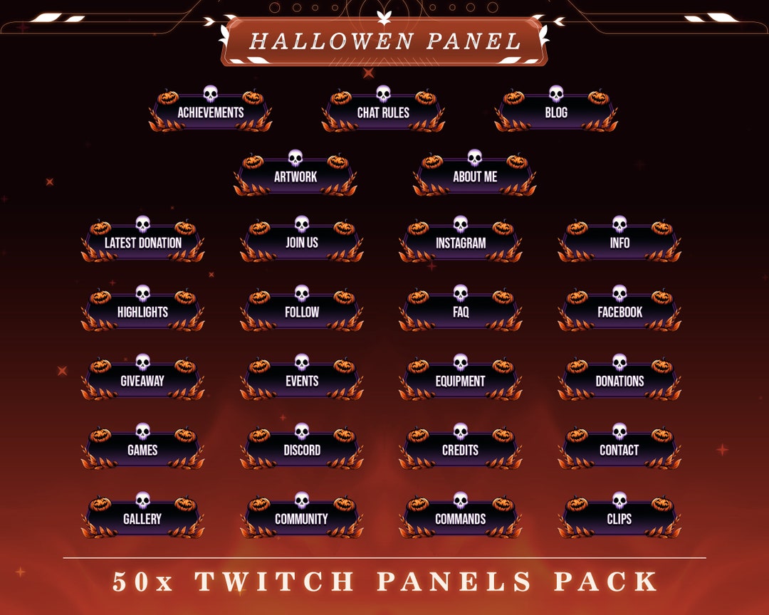 Spooky Halloween Twitch Panels: Haunted Stream Overlays (PNG) - Etsy