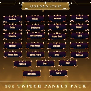 Rich Twitch Panels | Stream Overlays | Opulent Theme Graphics | Overlay ...