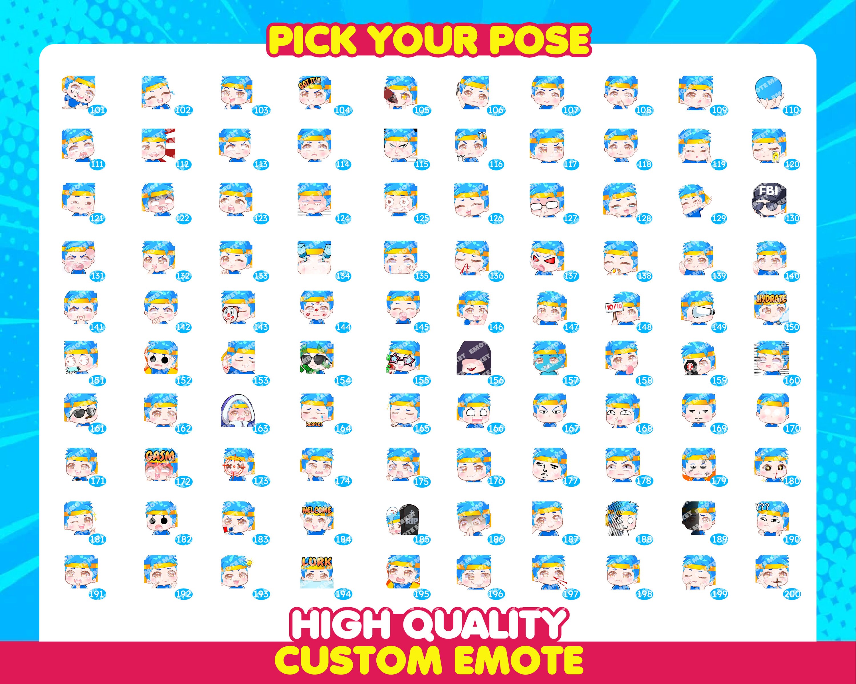 Tailored Twitch Emotes Anime Cute Characters Elevate Your Online ...