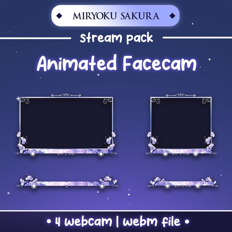 Miryoku Sakura Animated Stream Overlay Pack: Twitch, Youtube, Kick - Etsy