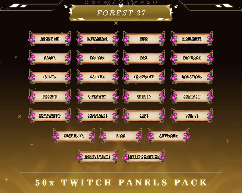 Whispering Pines Twitch Panels: Nature Stream Overlays - Etsy