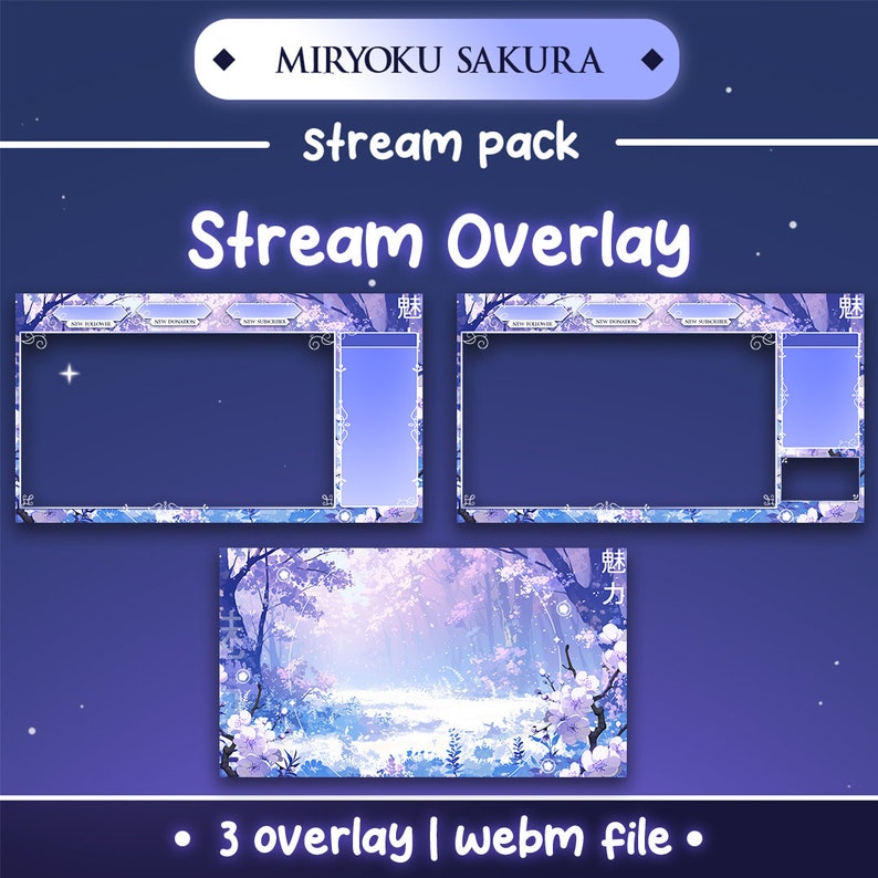 Animated Stream Overlay Pack Ultimate Miryoku Sakura for Twitch ...