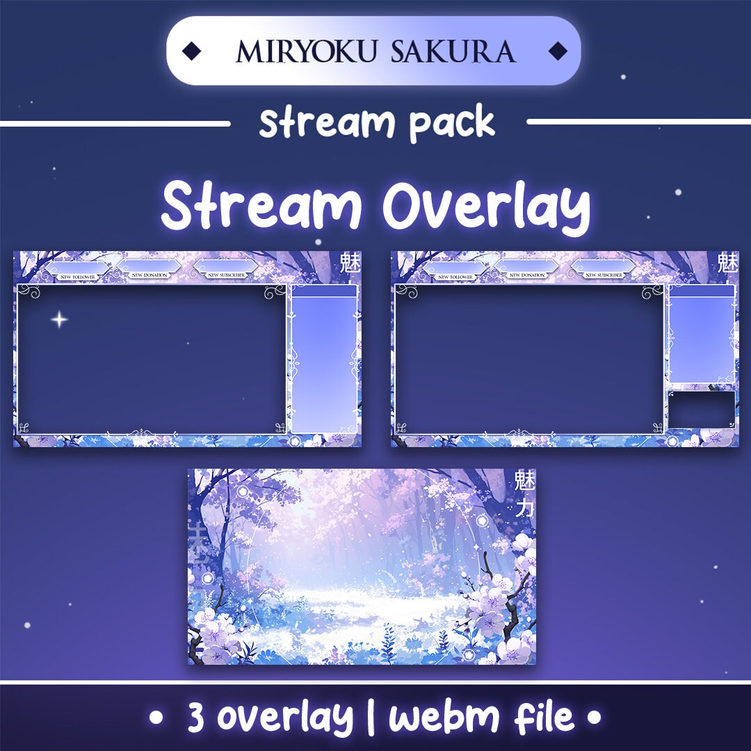 Animated Stream Overlay Pack Ultimate Miryoku Sakura for Twitch ...