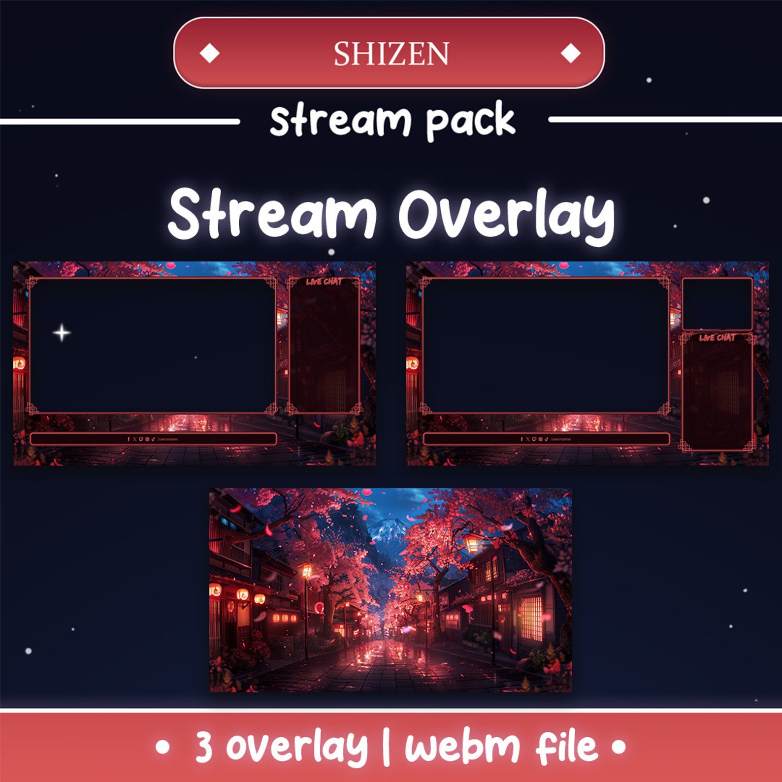 Animated Stream Overlay Pack Shizen Nature-inspired Overlays for Twitch ...