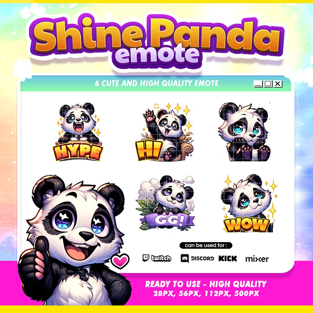 Twitch Emote Realistic Panda Theme Pack for Lifelike Animal Enhanced ...