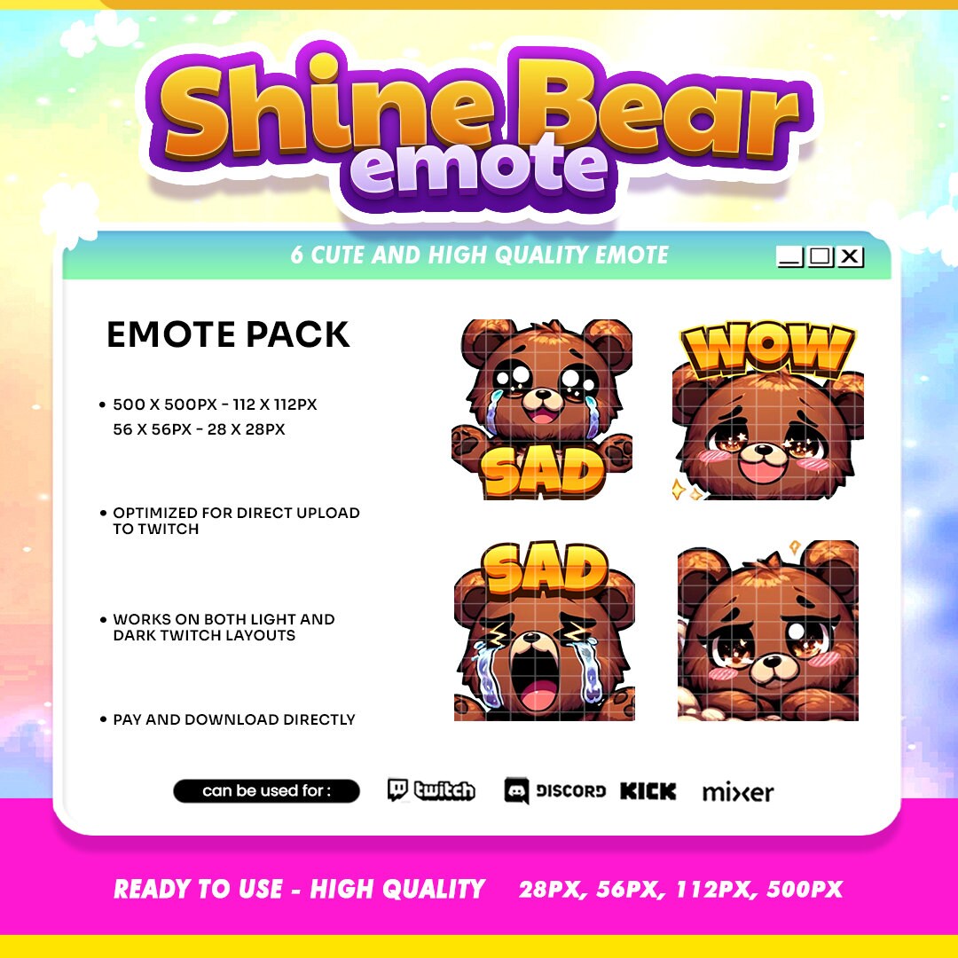 Twitch Emote Realistic Bear Pack for True-to-life Enhanced Streaming ...