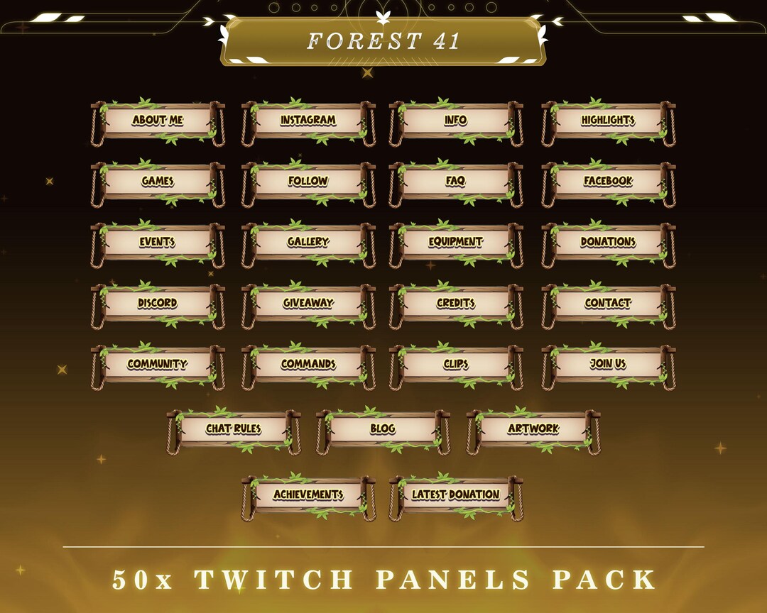 Forest Fantasy Twitch Panels: Stream Overlay Pack - Etsy