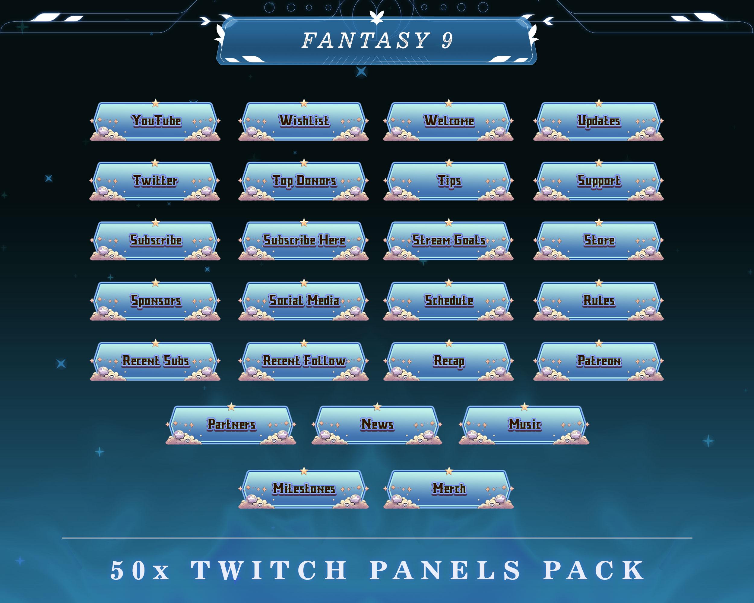 Fantasy Quest Twitch Panels: Stream Overlay Kit - Etsy