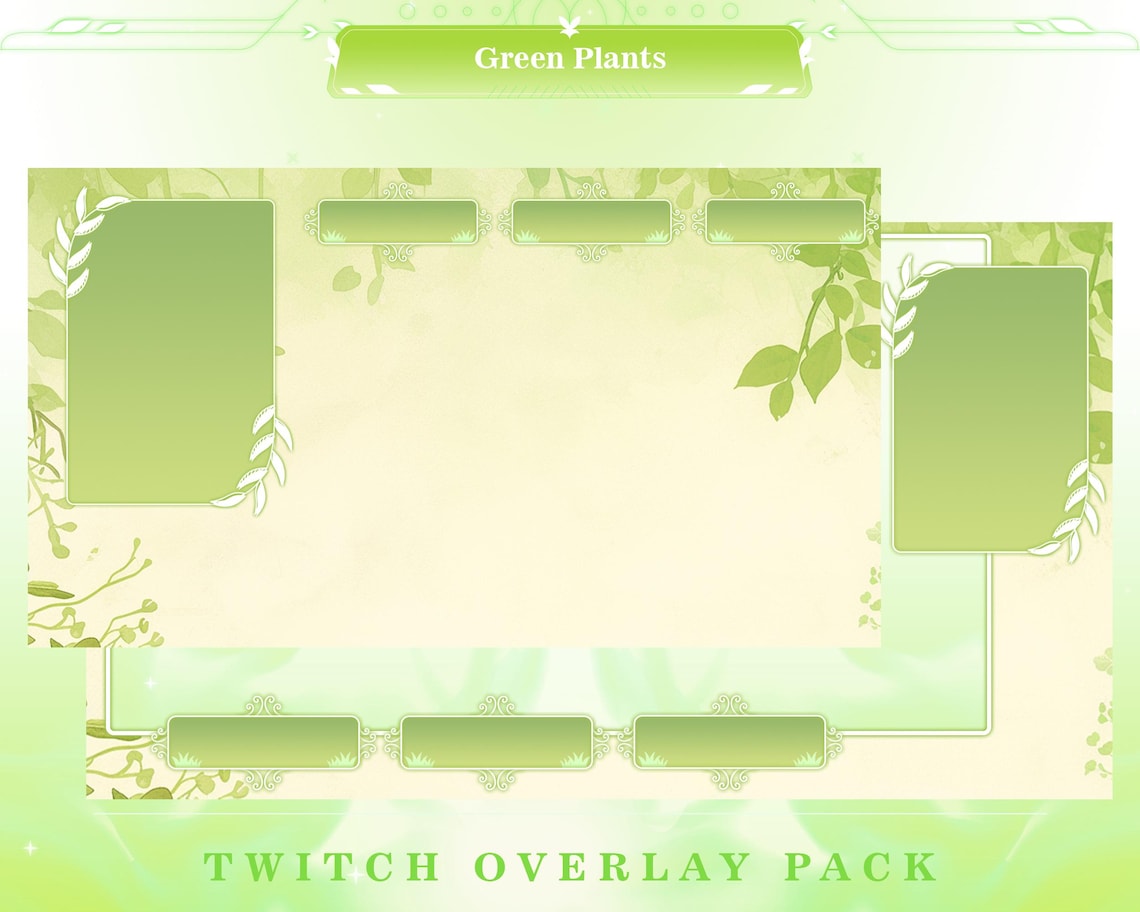 Green Plants Twitch Overlay Pack: Nature Stream Design - Etsy